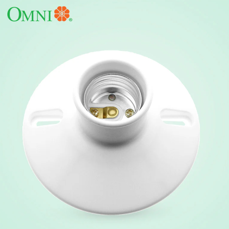 OMNI E27 Ceiling Receptacle 4 1/4″ Diameter with Screw 6A 250V (White ...